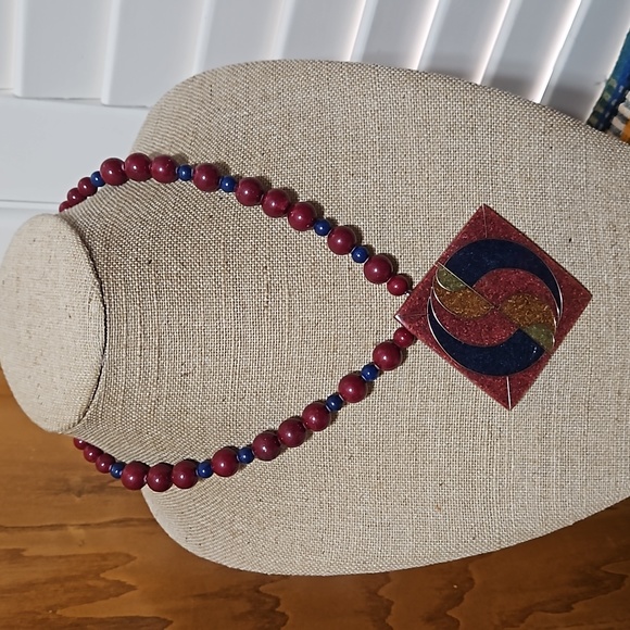Karla Jordan | Jewelry | Karla Jordan Necklace Red Blue Stone | Poshmark